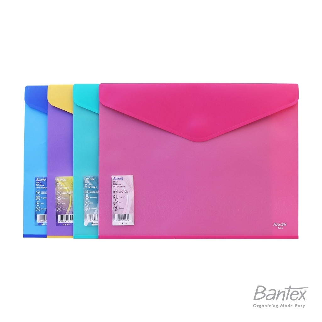 Jual [BMS Bekasi] Bantex Map Amplop Plastik Velcro / Duro Bi-Colour PP ...