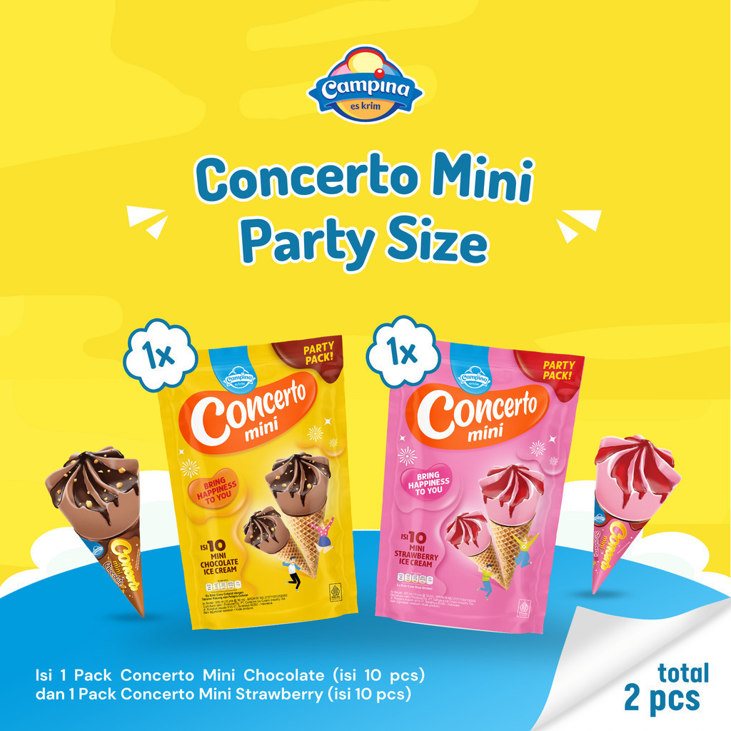 Jual Campina Concerto Mini Party Size - Es Krim | Shopee Indonesia