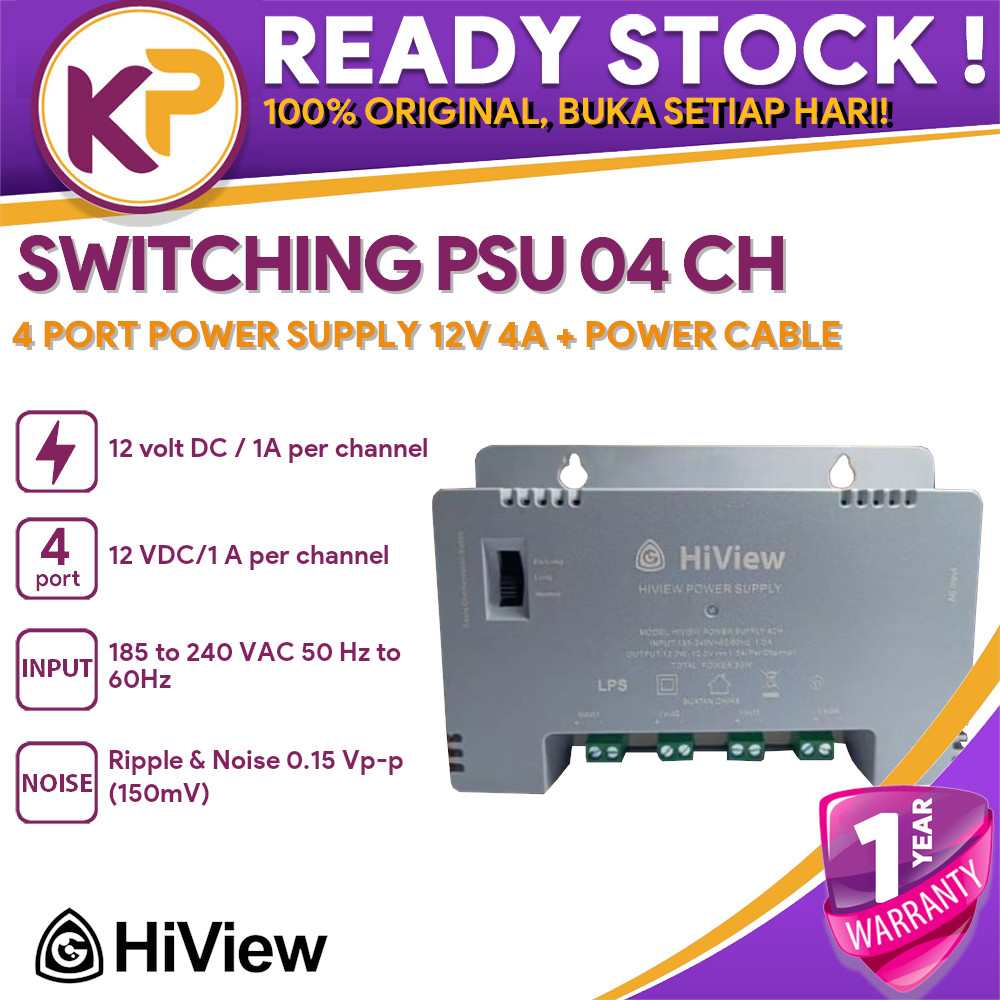 Jual HIVIEW HIK-PSU-4CH 4 PORT POWER SUPPLY CCTV PSU 12V 4A + POWER ...
