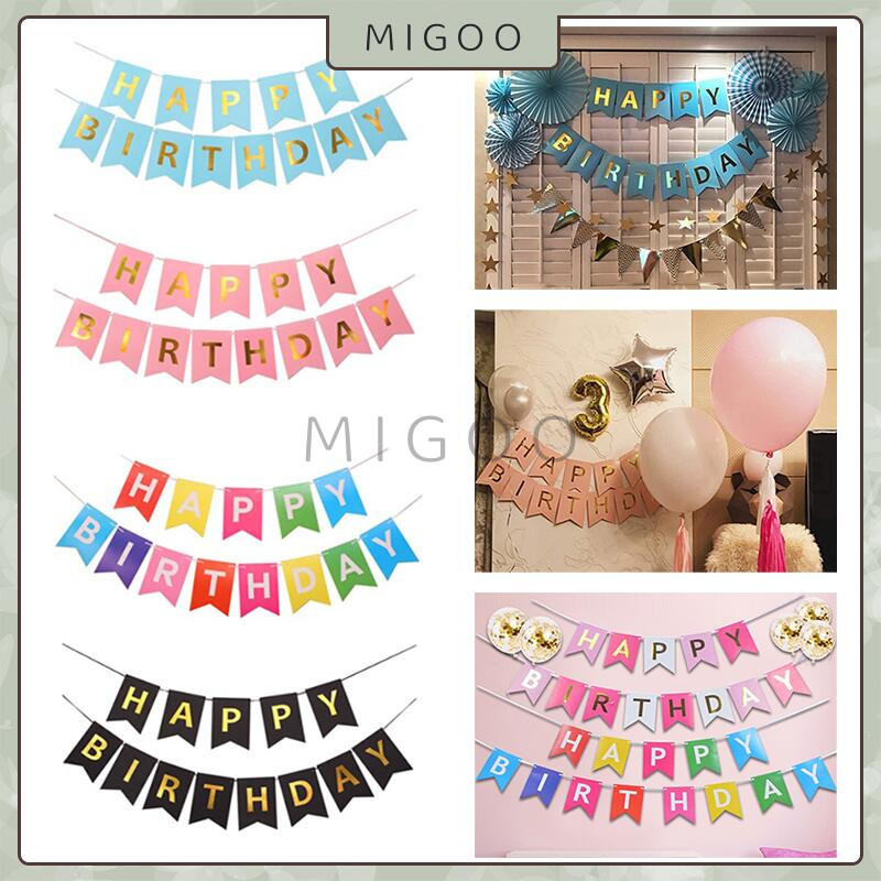 Jual 1 Set Banner Happy Birthday Segi / Banner Ulang Tahun Kode Pastel ...