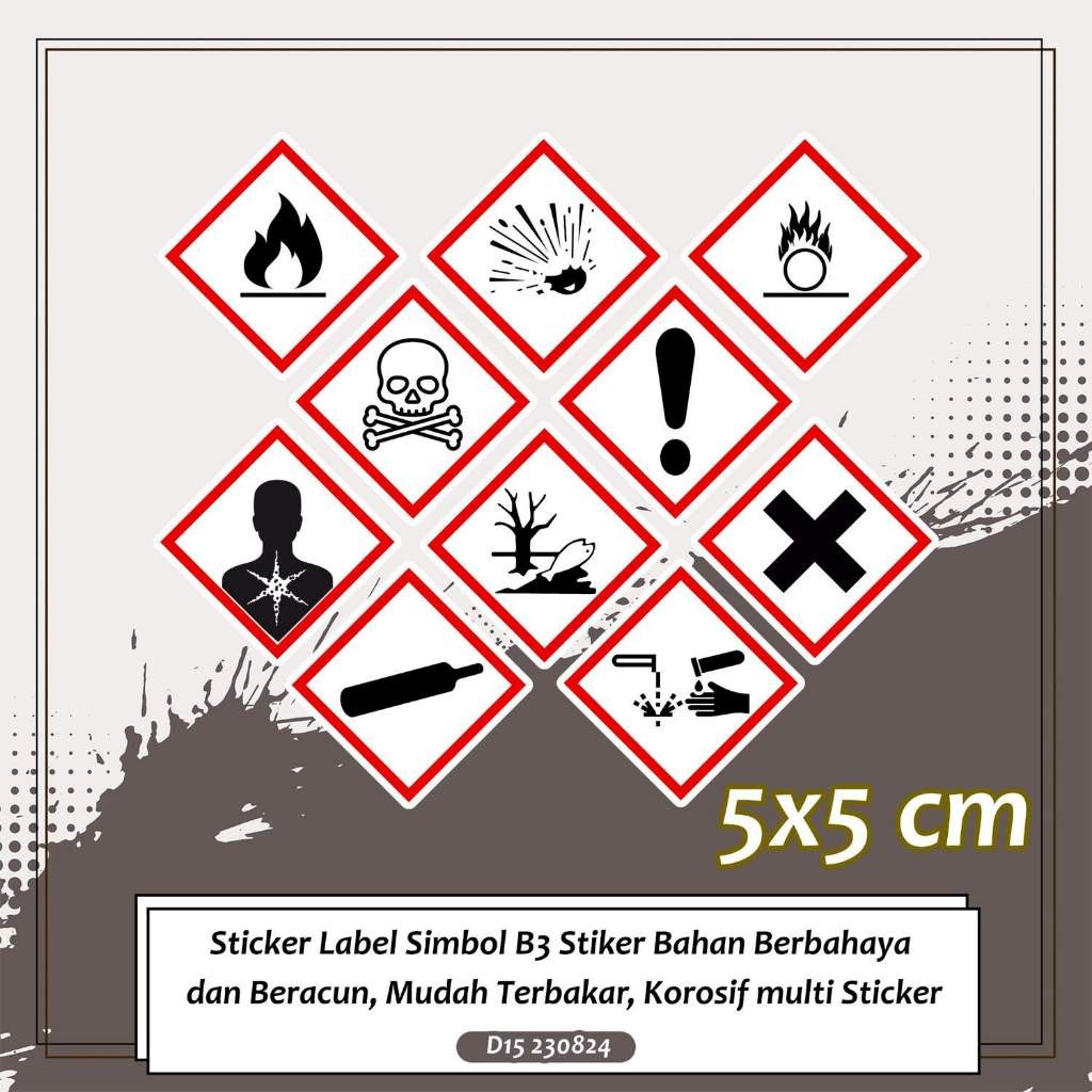 Jual Sticker Label Simbol B3 Stiker Bahan Berbahaya dan Beracun, Mudah ...