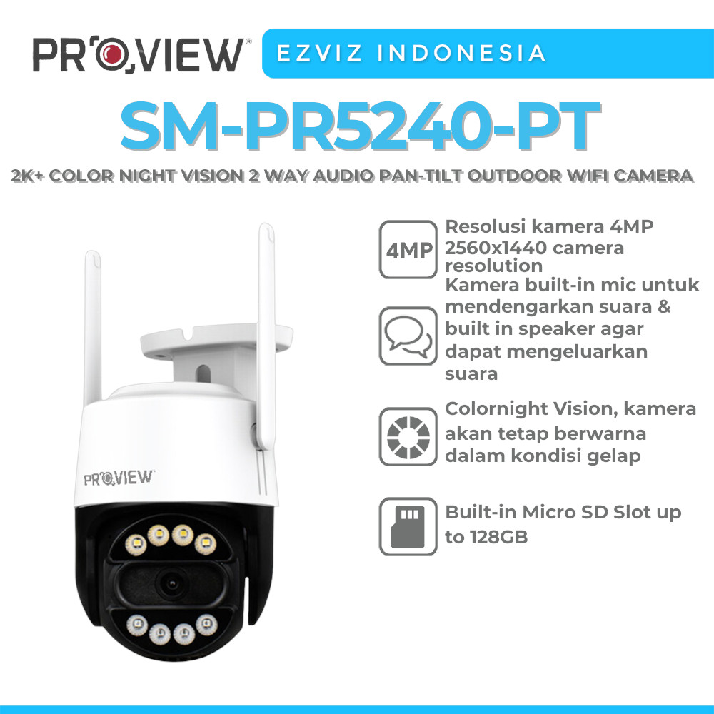 Jual PROVIEW SM-PR5240-PT 4MP 2K+ COLOR NIGHT VISION 2 WAY AUDIO PAN ...
