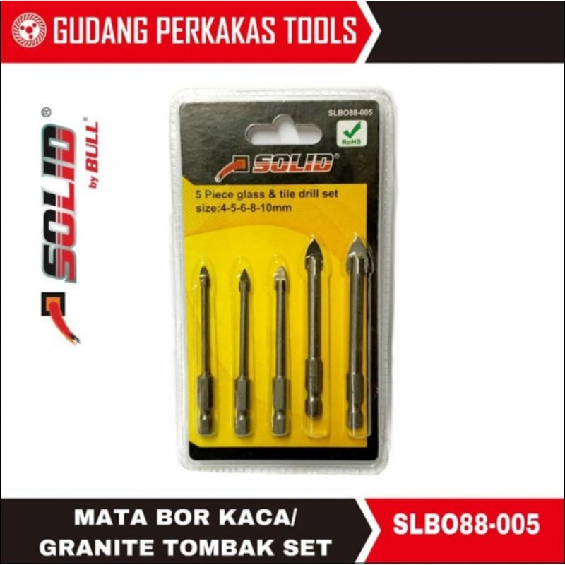 Jual SOLID mata bor kaca set 4mm 5mm 6mm 8mm 10mm / granite tombak set ...