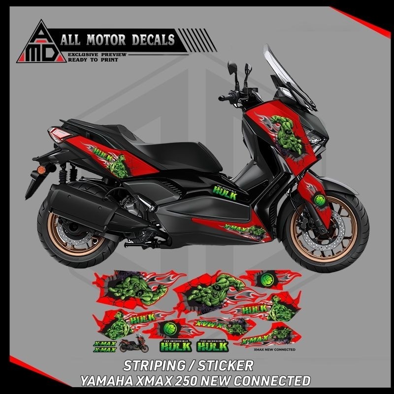 Jual Stiker Decal Yamaha Xmax 250 New Connected Livery Hulk / Sticker ...