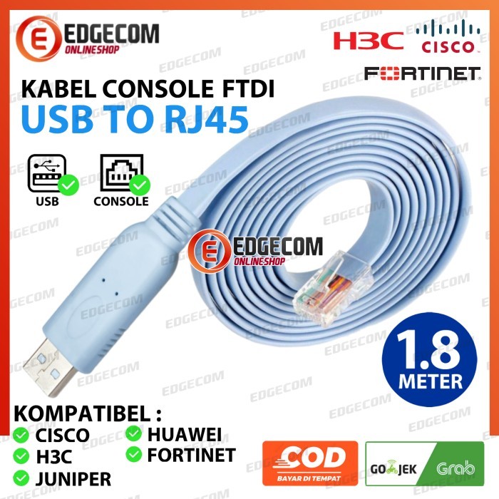 Jual Kabel Console FTDI USB to RJ45 1,8 Meter - USB A | Shopee Indonesia