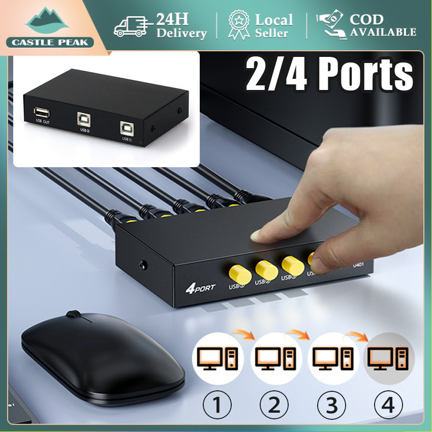 Jual Data Switch USB/Manual Switch Printer 4port /Swith Hub Printer 4 port 1 printer 4 pc Manual ...