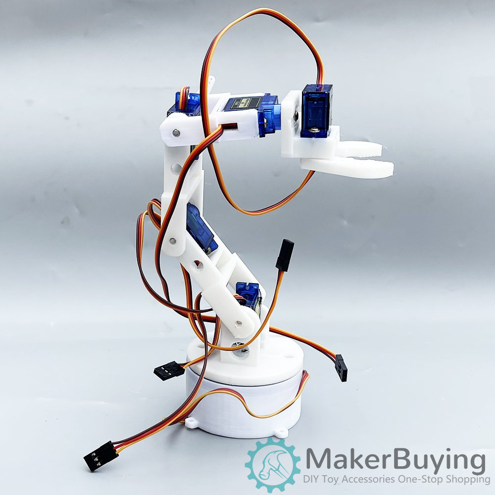 Jual 6dof 3D printing white six axis robotic arm DIY robot assembly 3D ...