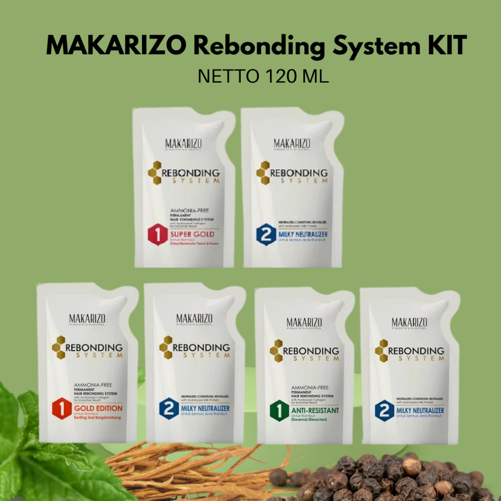Jual Makarizo Professional Rebonding System KIT 120 Ml Series | Super ...