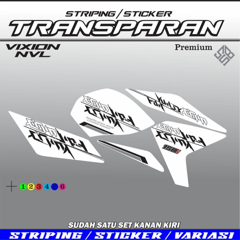 Jual VARIASI / STICKER TRANSPARAN YAMAHA VIXION NEW NVL STRIPING MOTIF TERBARU KEREN 03 LIS ...