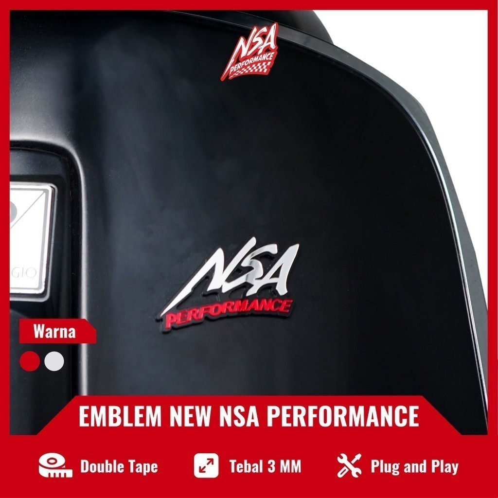Jual NSA Emblem Motor Logo NSA PERFORMANCE Timbul Stiker Timbul 3d ...
