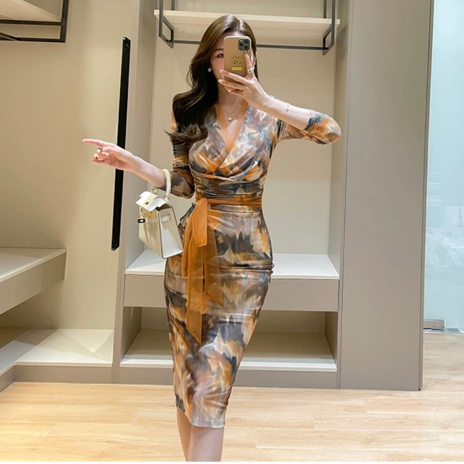 Jual EMITA BLOOM baju raya floral long dress bunga press body lengan ...