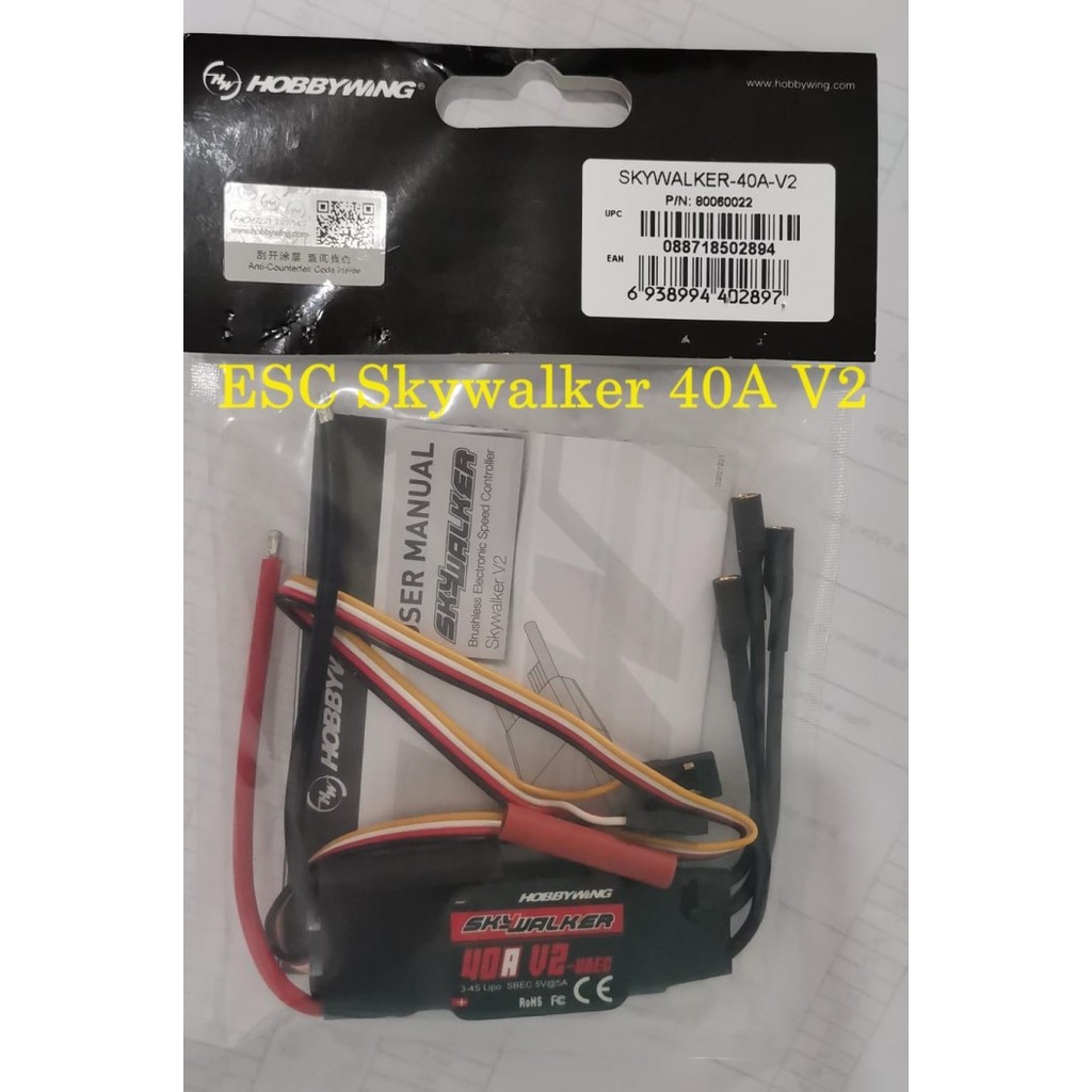 Jual LP99 Hobbywing Skywalker 40A ESC Speed Controler RC Airplanes Helicopter V2 | Shopee Indonesia