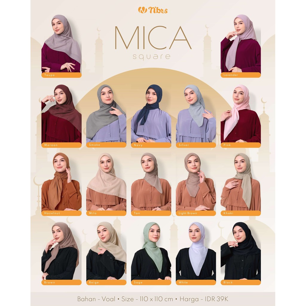Jual Mica Square Hijab Model Segi Empat Ukuran Standard by Nibras ...