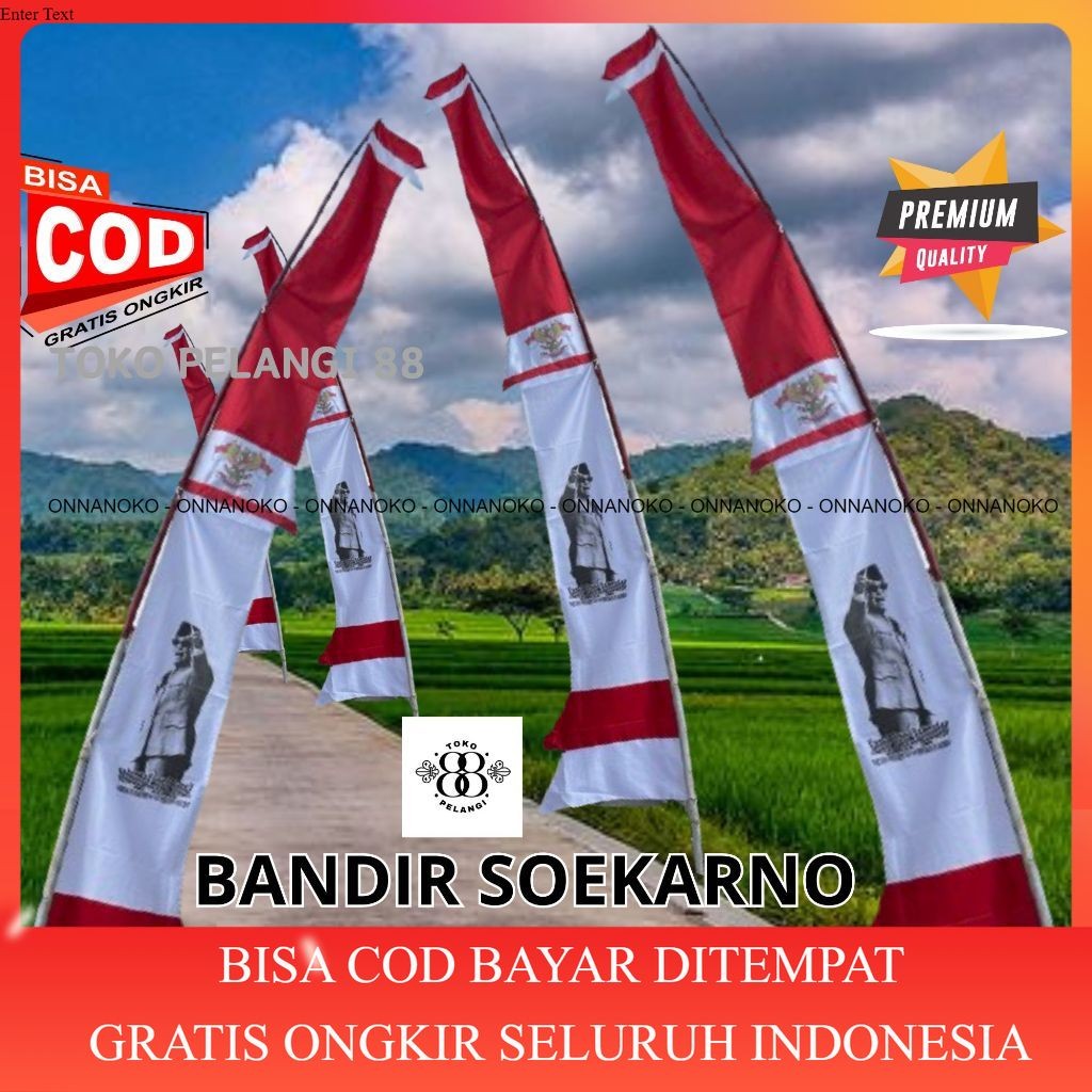 Jual [COD] Umbul Umbul Soekarno Jumbo Bandir Bendera Merah Putih Panjang Bendera Indonesia ...
