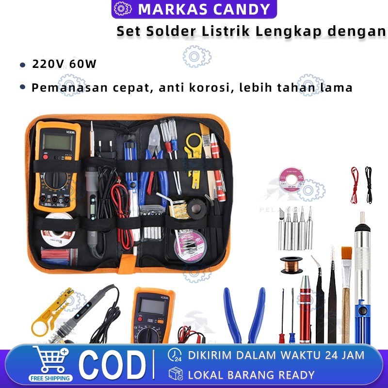 Jual Paket Solder Listrik Lengkap Set Solder Listrik Lengkap dengan Multimeter Iron Tool Kit ...