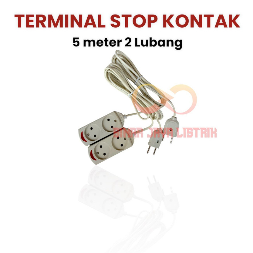 Jual DEXTA Stop Kontak Listrik Gepeng 5 Meter 2 lubang Full SNI ...