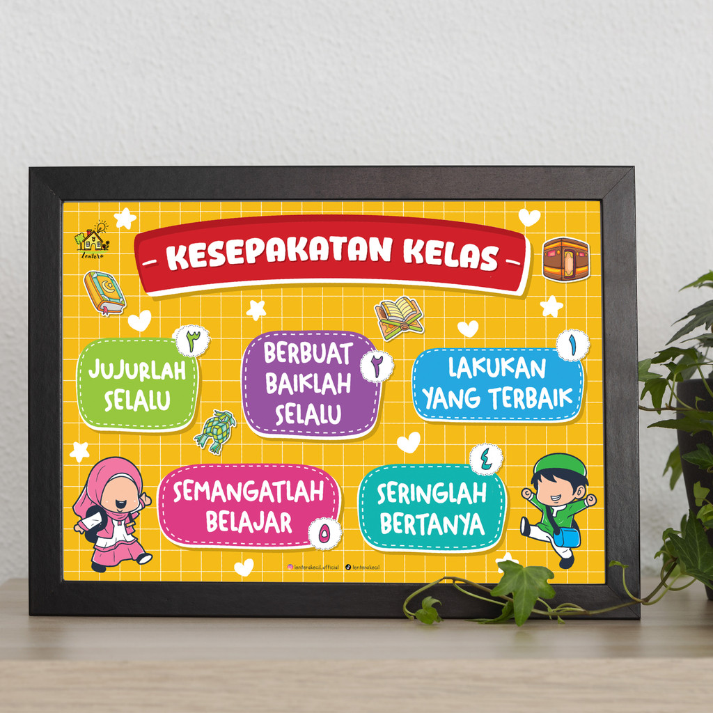 Jual Poster Edukasi KESEPAKATAN KELAS Tema MUSLIM Dekorasi Kelas ...