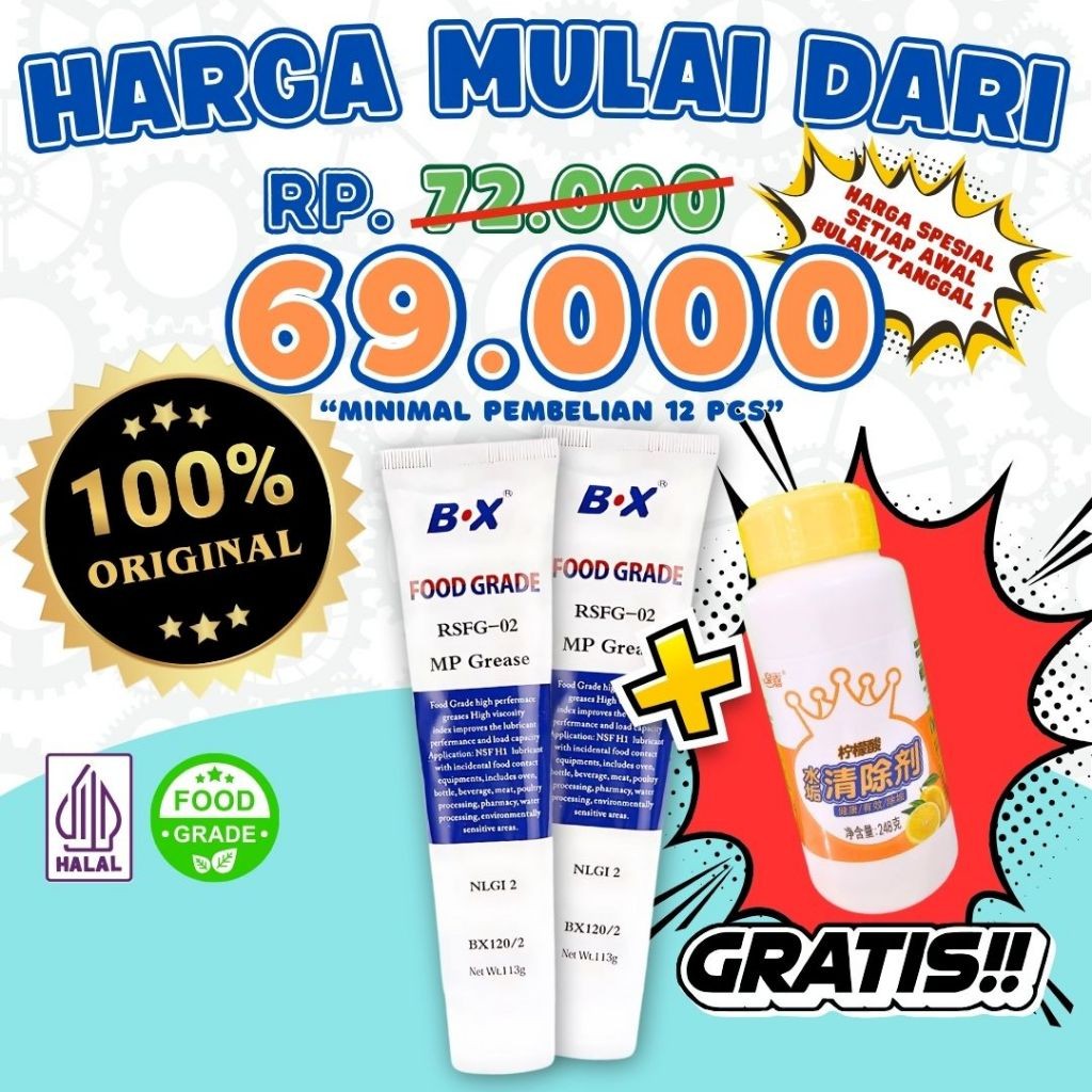Jual Pelumas Food Grade Grease BX-120/2 Grosir (Minimal 12 Pcs ...