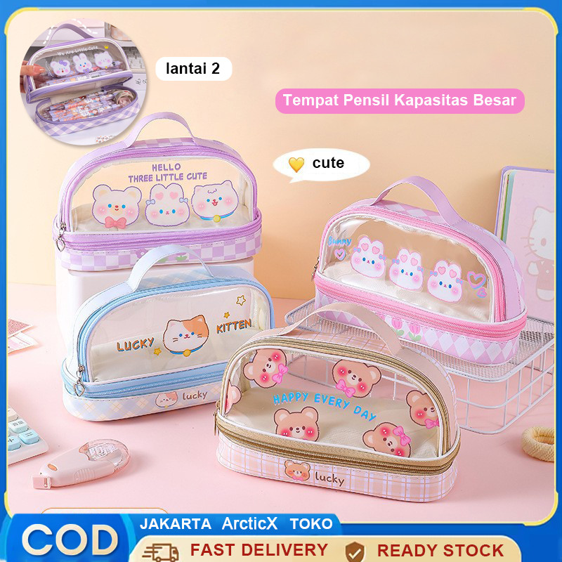 Jual Tas Alat Tulis Transparan Berkapasitas Besar / Tempat Pensil ...