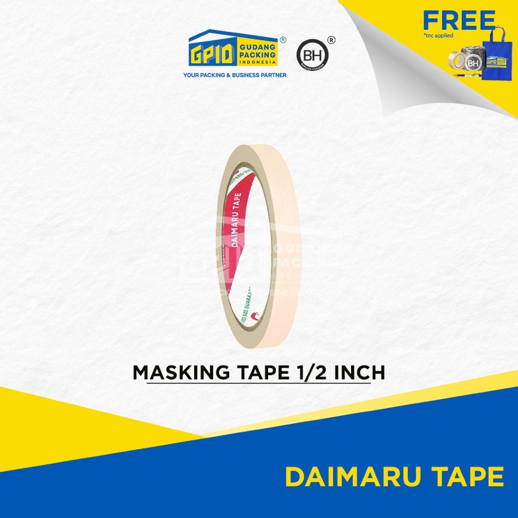 Jual DAIMARU - Masking Tape / Lakban Kertas 0.5 inch x 21 meter ...