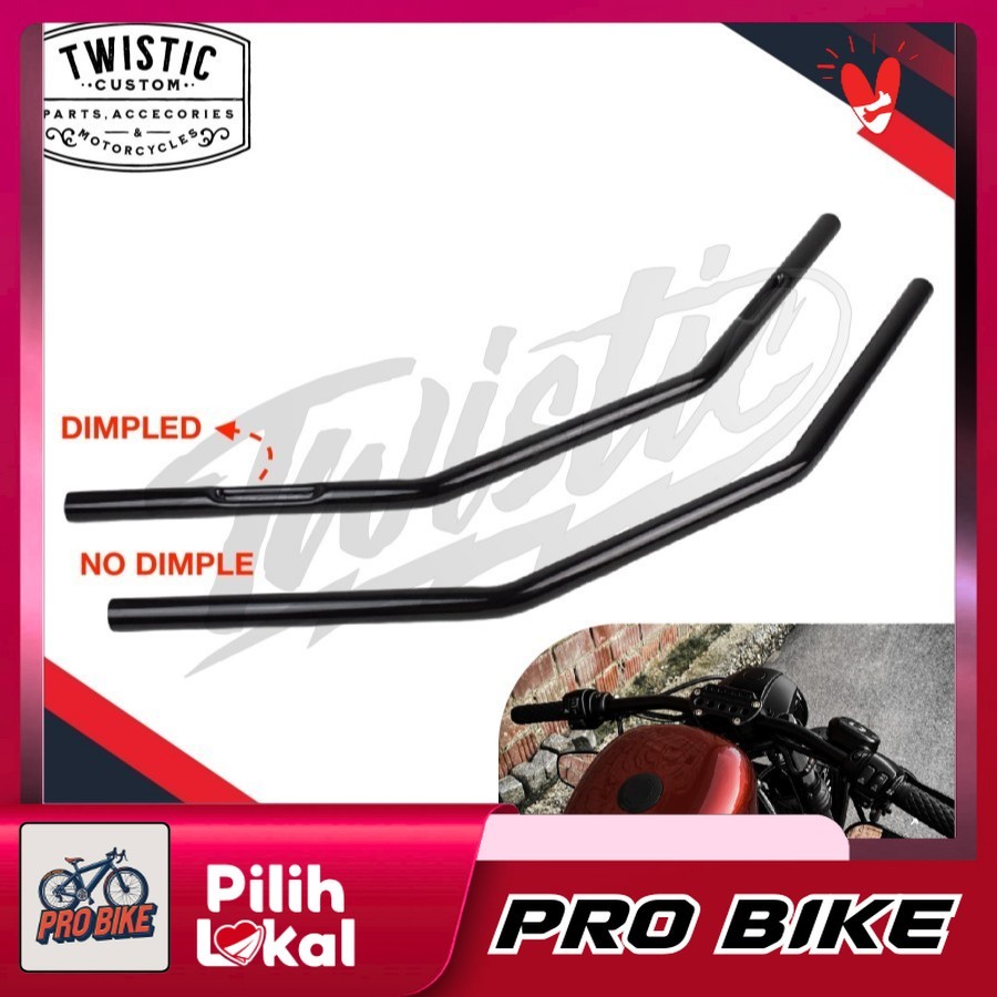 Jual NEW Stang Slimb Drag Bar Dimpled No Dimple Motor Harley Sportster ...