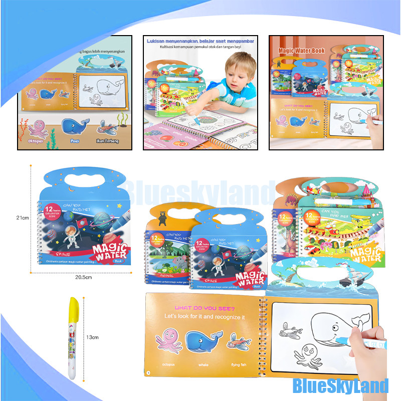 Jual Buku Mewarnai Magic Water Book Buku Mewarnai Ajaib Dengan Spidol ...