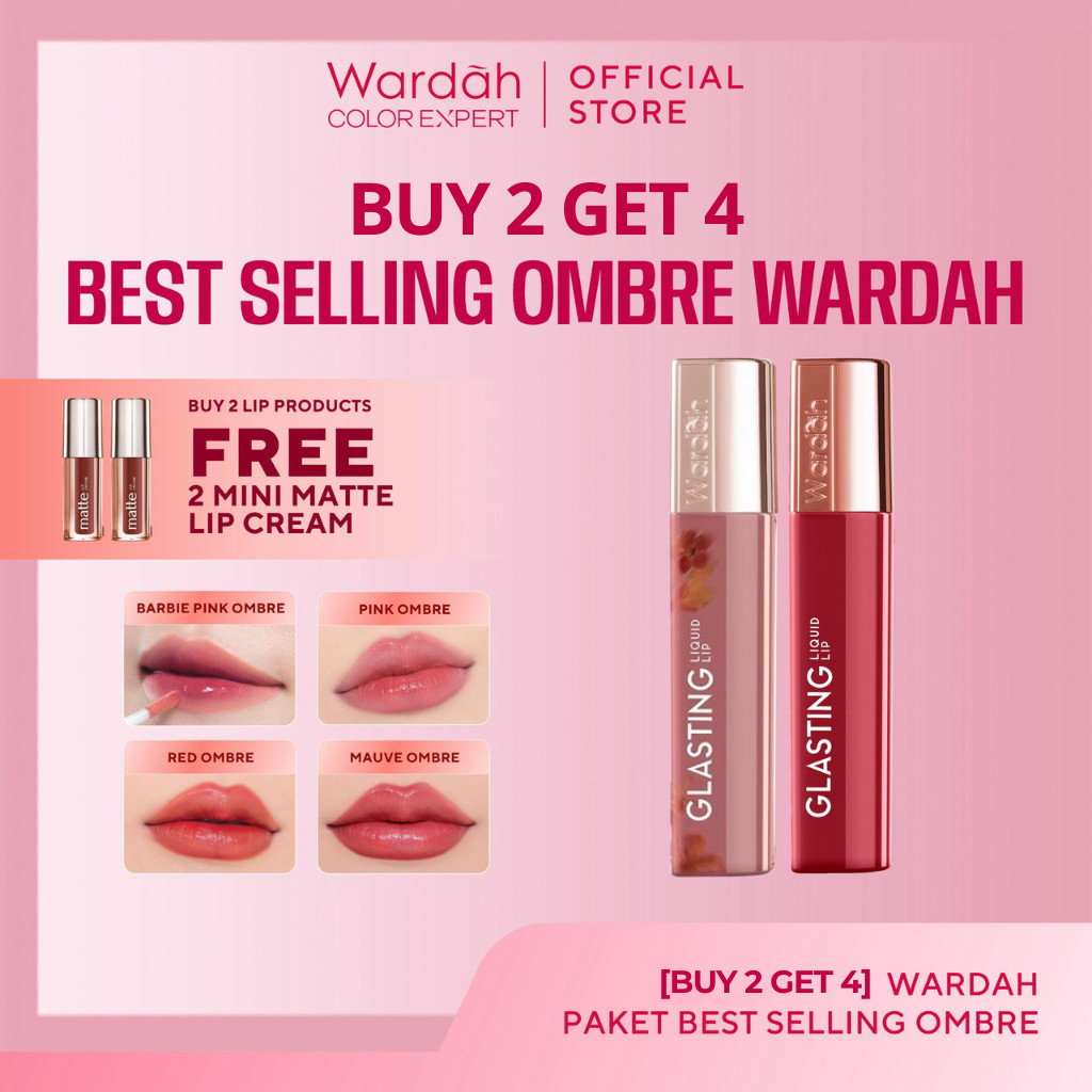 Jual [LIPCALL BUNDLE OMBRE] WARDAH Paket Ombre Glasting Liquid Lip ...