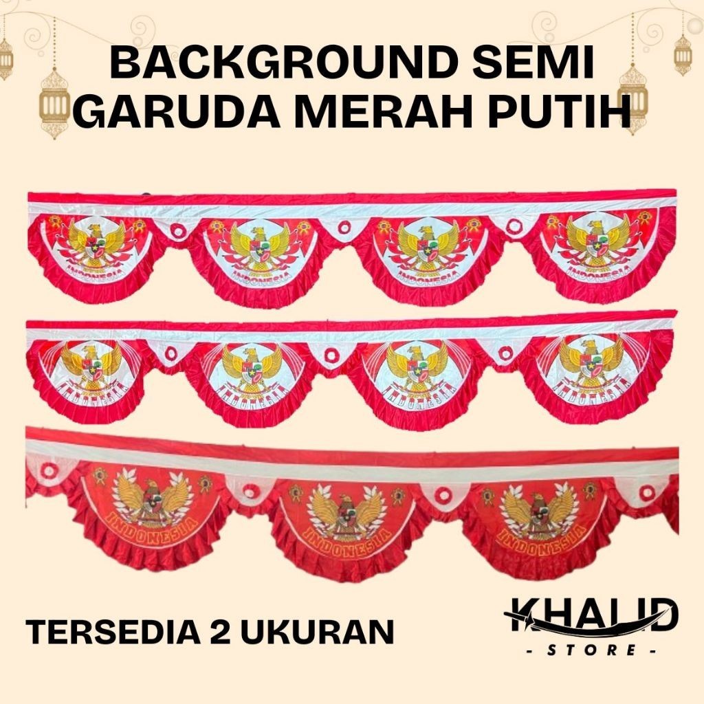 Jual BENDERA BACKGROUND GARUDA MERAH PUTIH SEMI BEKRON HUT RI ...