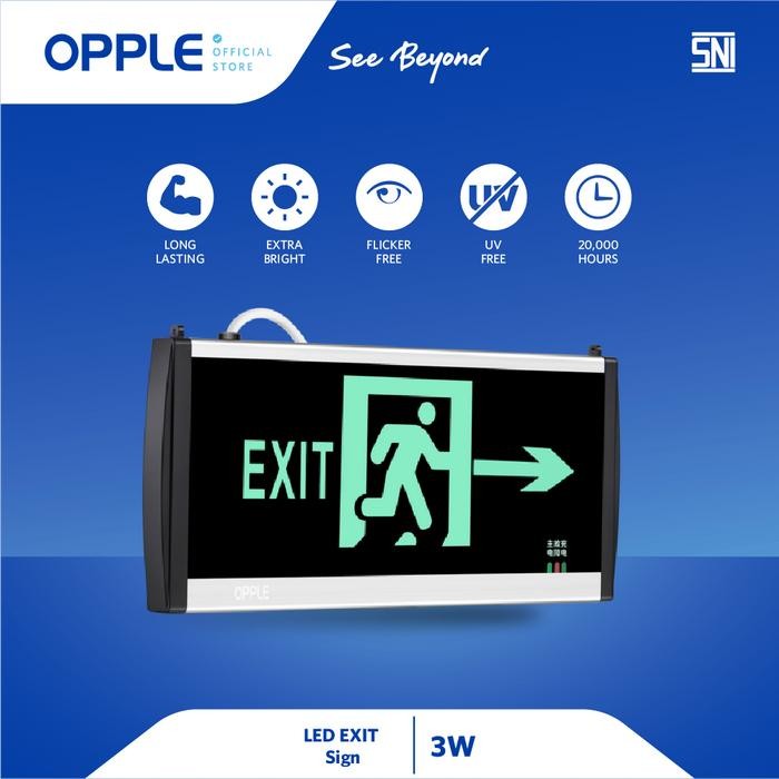 Jual OPPLE Lampu Exit Emergency LED Exit Lamp 3 Watt 220V OP-BLZD ...