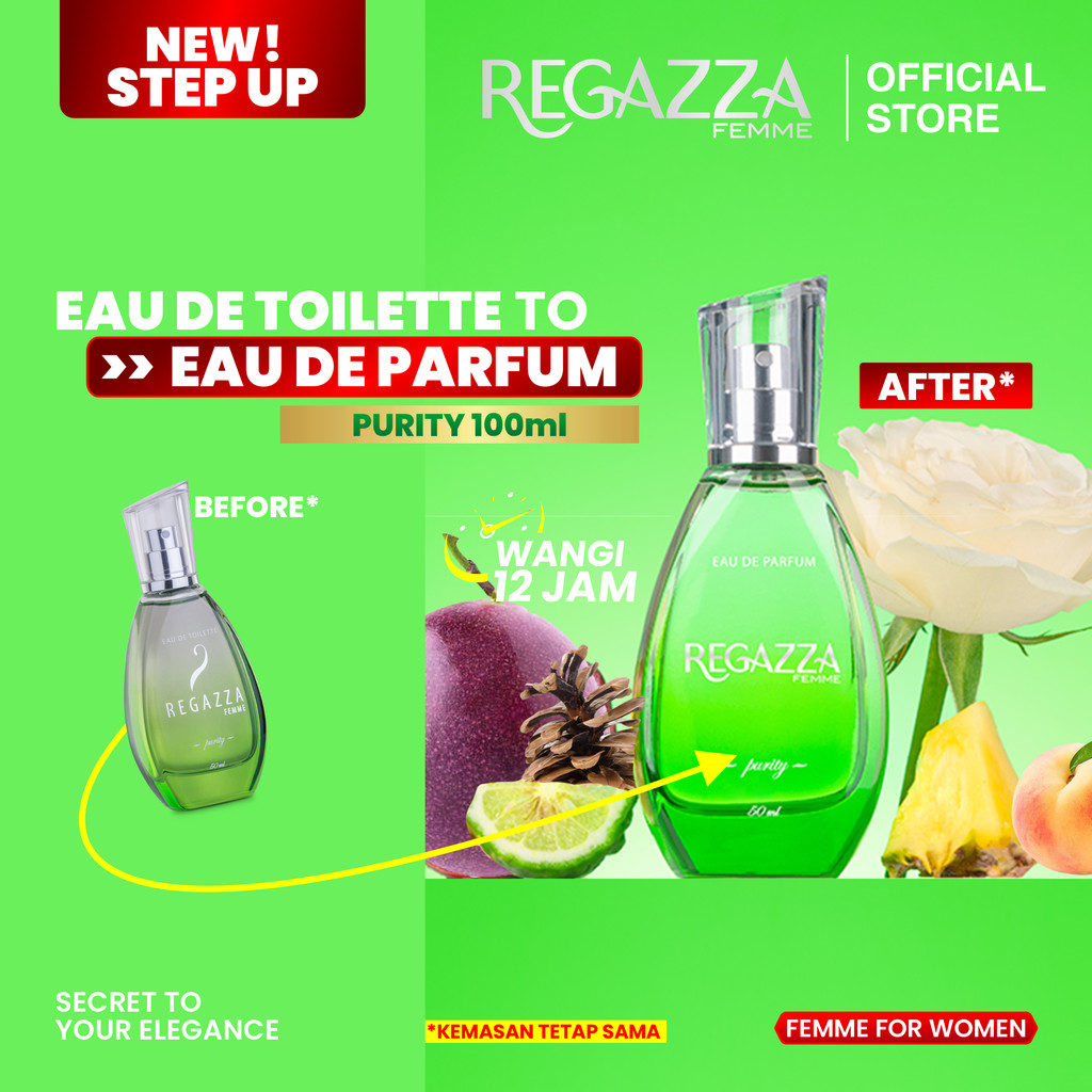 Jual Regazza Femme Eau De Parfum (EDP) Purity (Green, 50ml) | Shopee ...