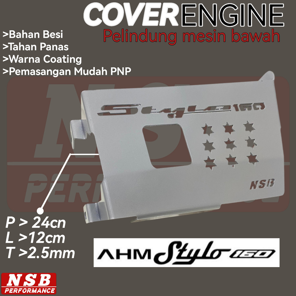 Jual COVER ENGINE STYLO 160 TUTUP ENGINE PELINDUNG BAWAH MESIN MOTOR HONDA STYLO 160 | Shopee ...