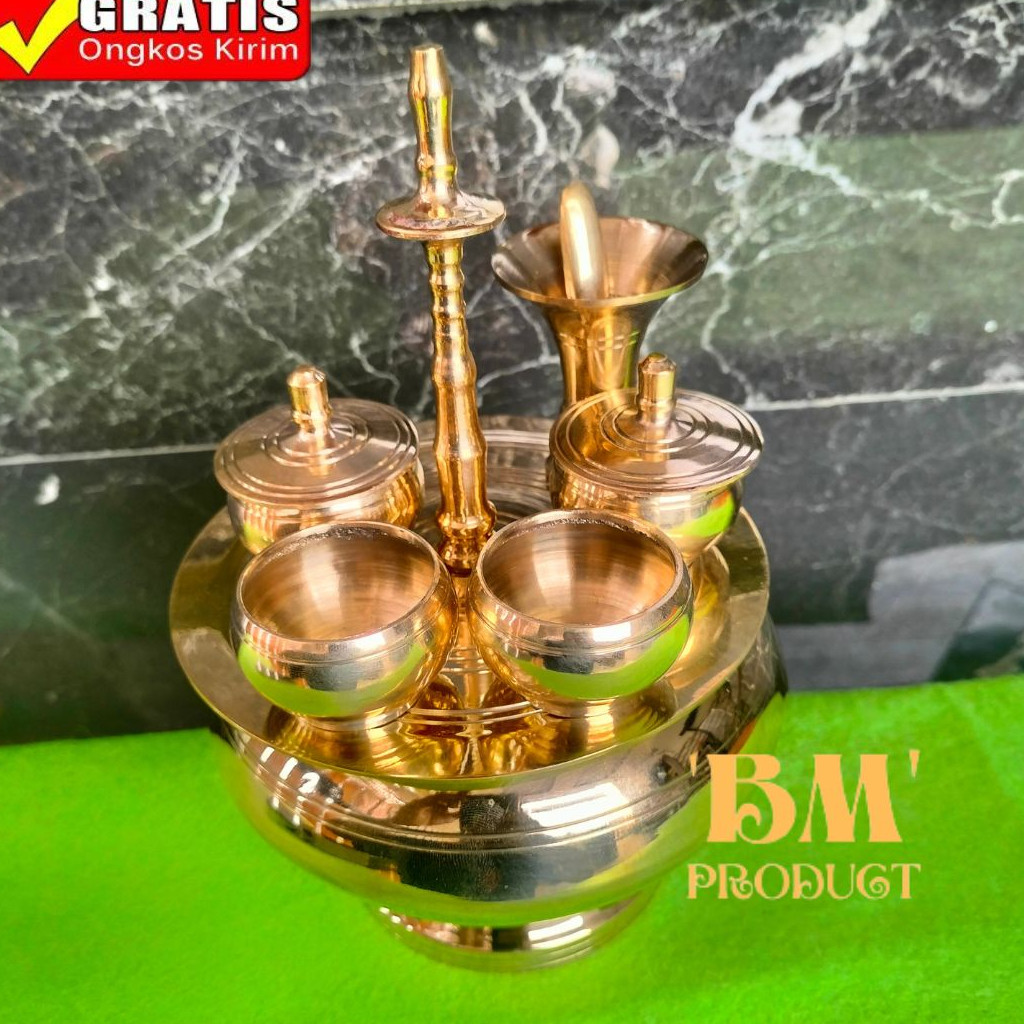 Jual Tempat Sirih Kuningan Ukuran M Kinangan Kuningan Fullset Sirih ...