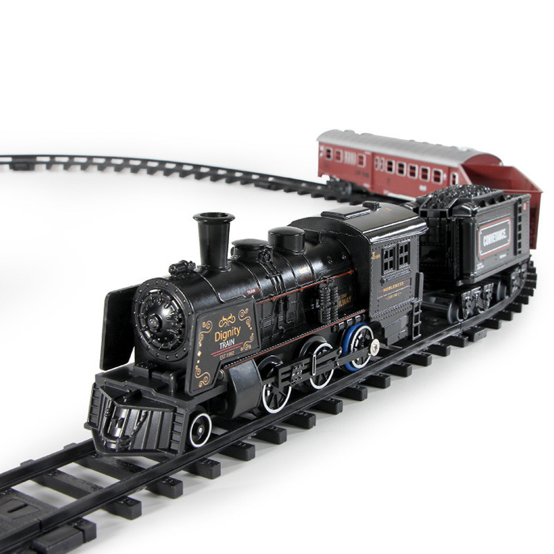 Jual Battery Operated Railway Classical Freight Train Water Steam ...