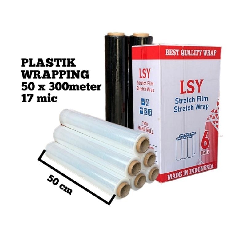 Jual plastik wrapping stretch film LSY TAPE INDONESIA 50cm x 300meter ...