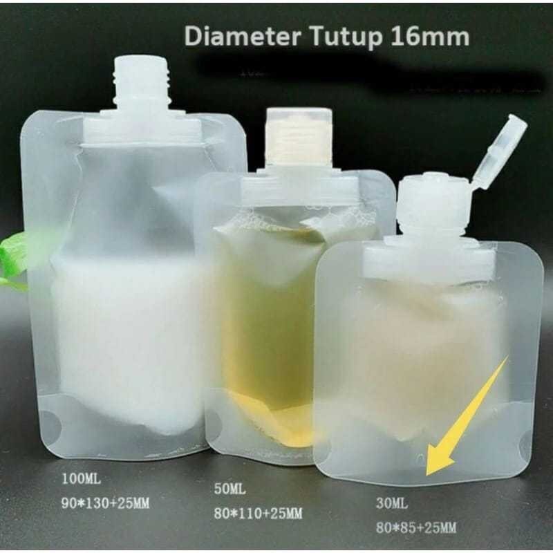 Jual Plastik refill 50ml 100ml travel pouch plastik fliptop botol ...