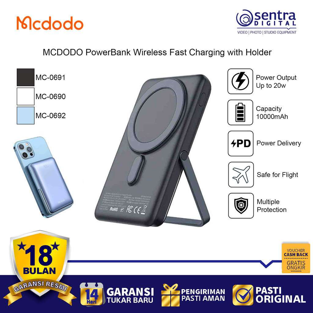 Jual MCDODO Powerback Gopower Magnetic Wireless Power Bank 15W 10000MAh ( MC-0690 MC-0691 MC ...