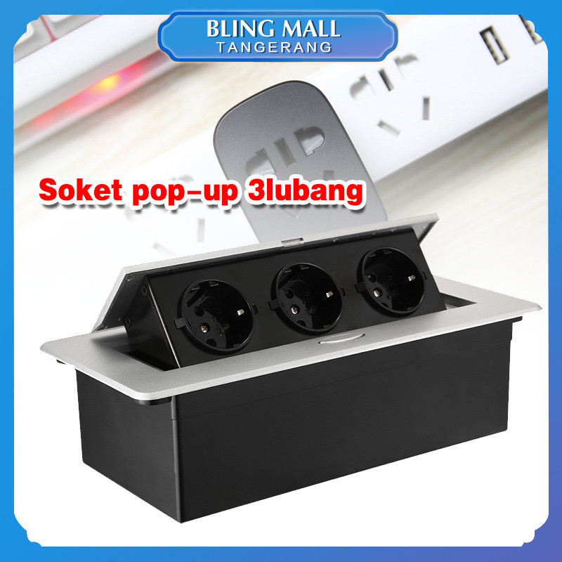Jual Stop Kontak Meja Meeting 3 Socket Pop-Up Stop Kontak Tanam Meja EU ...