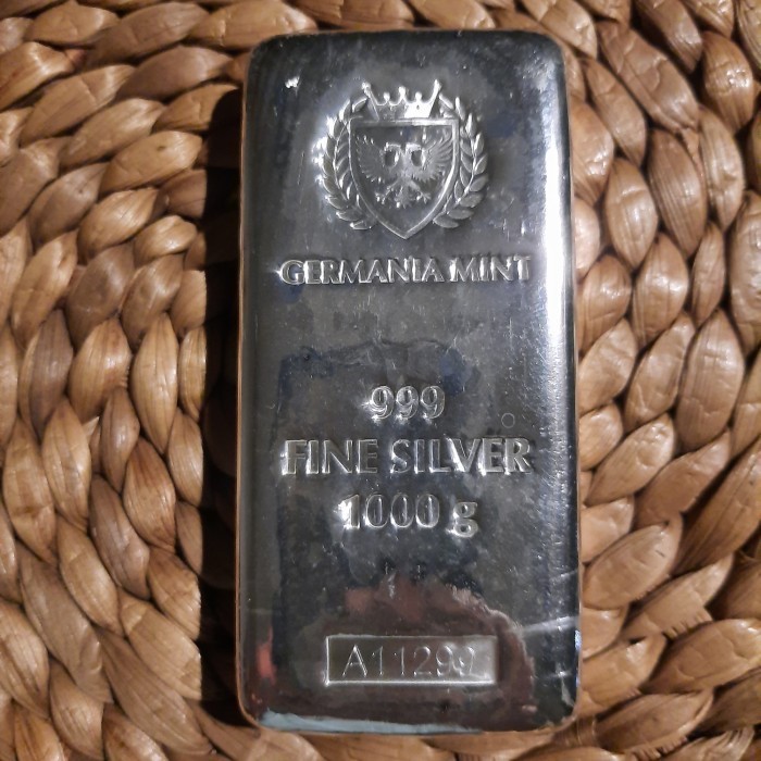 Jual PERAK BATANGAN GERMANIA MINT 1000 GRAM FINE SILVER BAR 1 KG (RB ...