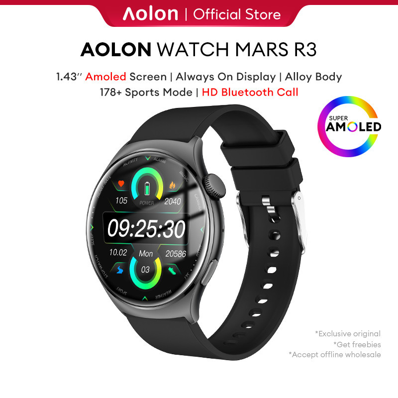 Jual Aolon Mars R3 Jam Tangan Pria Running Pace AMOLED Screen AOD Metal ...
