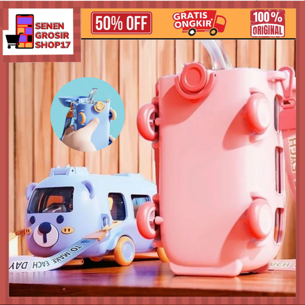 Jual SN COD Botol Minum Mobil Bear 500ML / Botol Minum Anak Bus Beruang ...