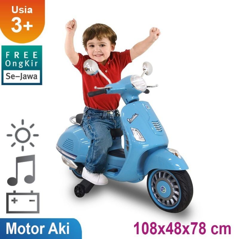Jual Termurah !!! Motor aki anak vespa besar vestic PMB M288 listrik ces cas an | Shopee Indonesia