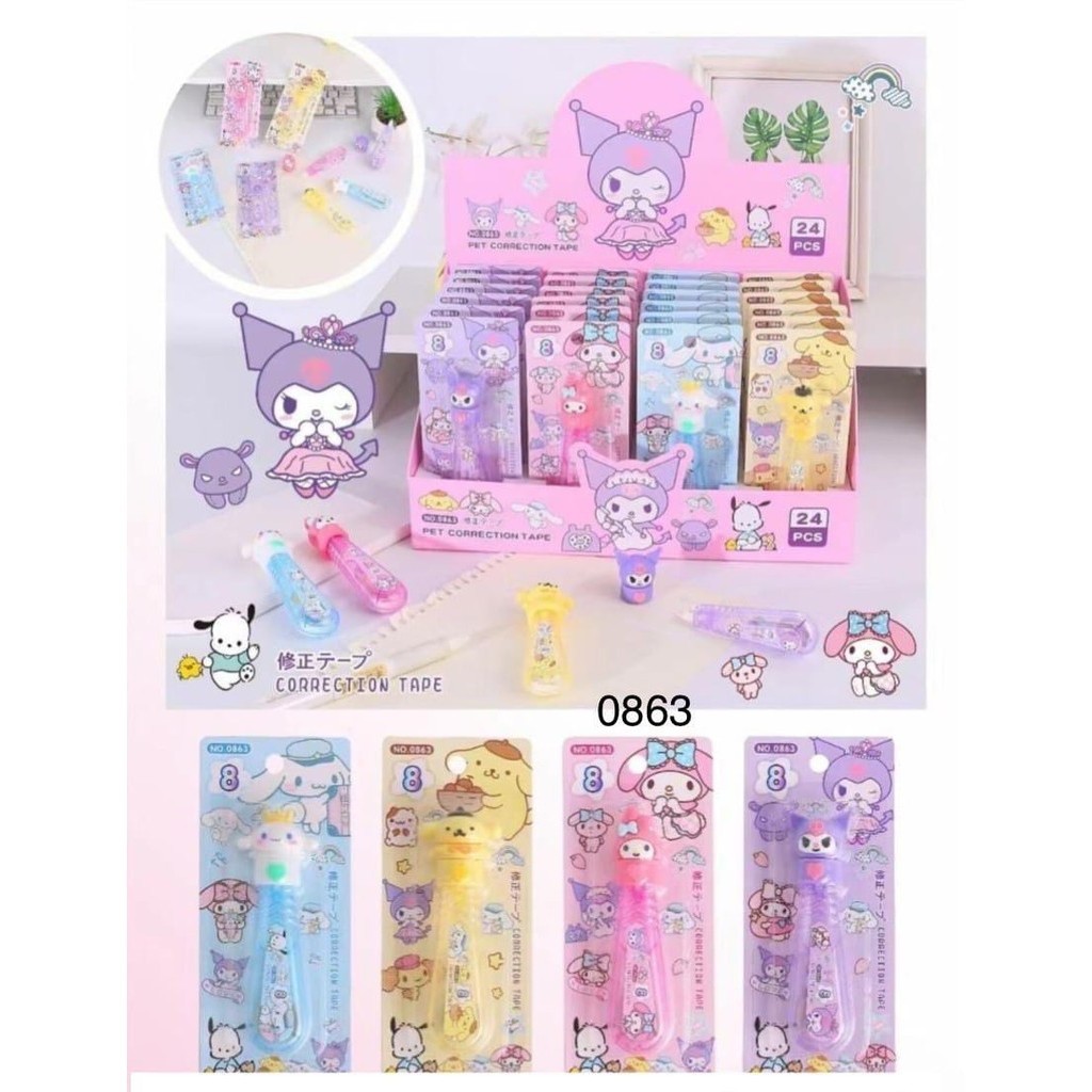 Jual (1 PACK / 24 PCS) TIP-EX ROLL KERTAS SANRIO / CORRECTION TAPE ...