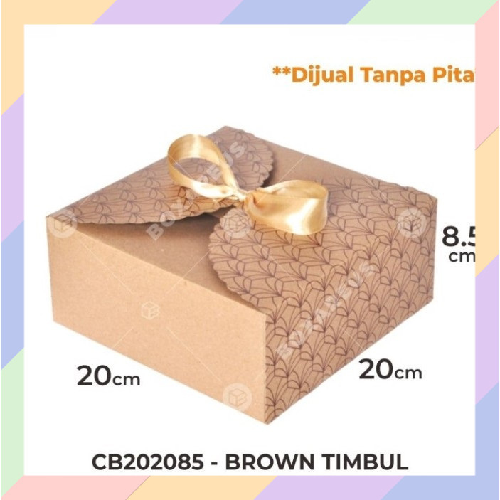 Jual 37S Dus Kue Cakebox 20x20x8,5cm Food Packaging Kotak Brown Paper | Shopee Indonesia