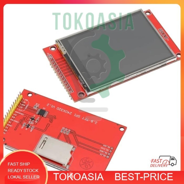 Jual 2.4in SPI TFT LCD Display Module, 2.8in SPI Touch Panel 9 IO SPI Touch Panel with PCB 5V 3 ...