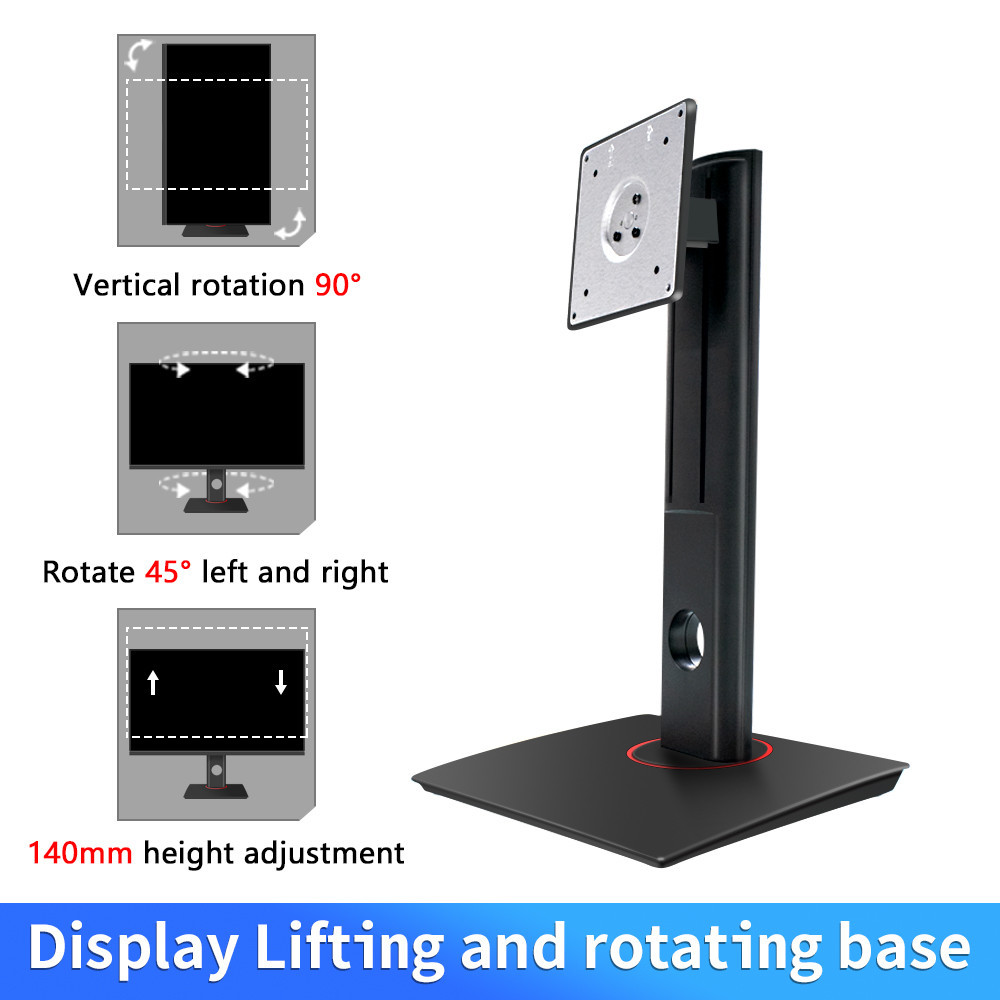 Jual New Monitor Stand Supports 24-27 Inch Vertical lift Rotation 90 ...