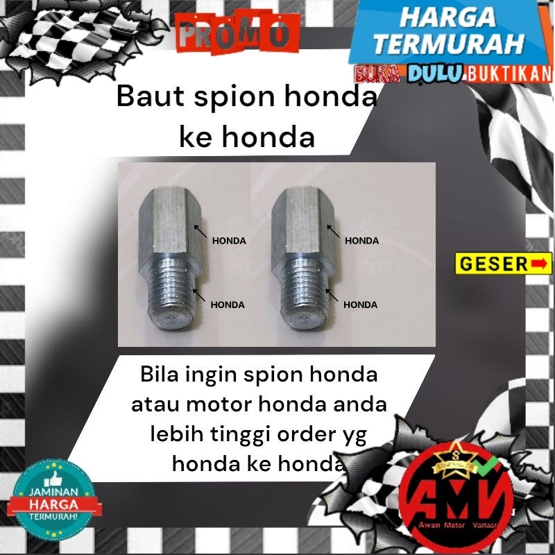Jual Sambungan baut SPION HONDA KE MOTOR HONDA 2PCS / baut sambungan ...