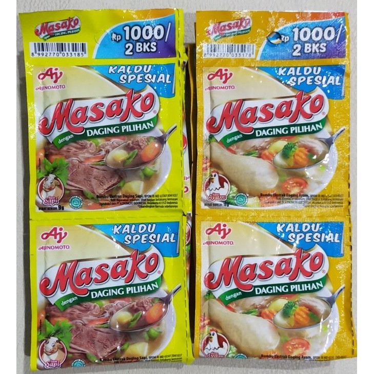Jual Masako Rentengan Bumbu kaldu Penyedap Rasa Ayam dan Sapi 9g Paket ...