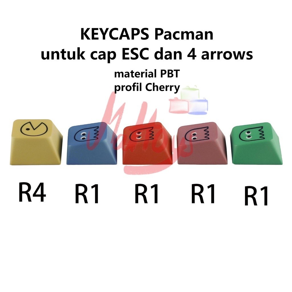 Jual Keycaps PBT keyboard caps ESC dan arrows dye-sub pacman | Shopee ...