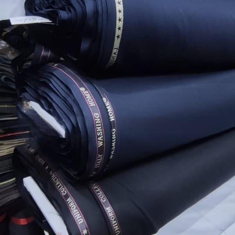 Jual Kain biru navy semiwool premium lembut bahan celana formal rok jas ...