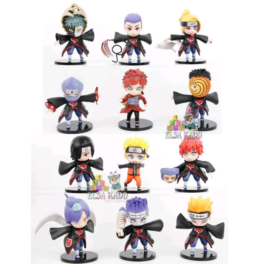 Jual Action Figure Naruto Chibi Set 6 Large 10cm Akatsuki Team Pain ...